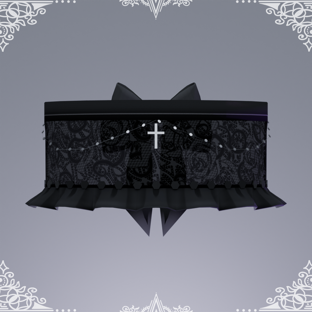 【VRChat想定】黒のベールアイマスク(調整用シェイプキー入り)-Black veil eye mask- - MURDERMEA - BOOTH