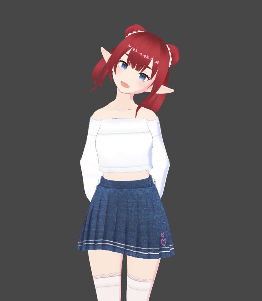 Layered Denim sailor skirt - スカート [Vroid] - Red's Costume store - BOOTH