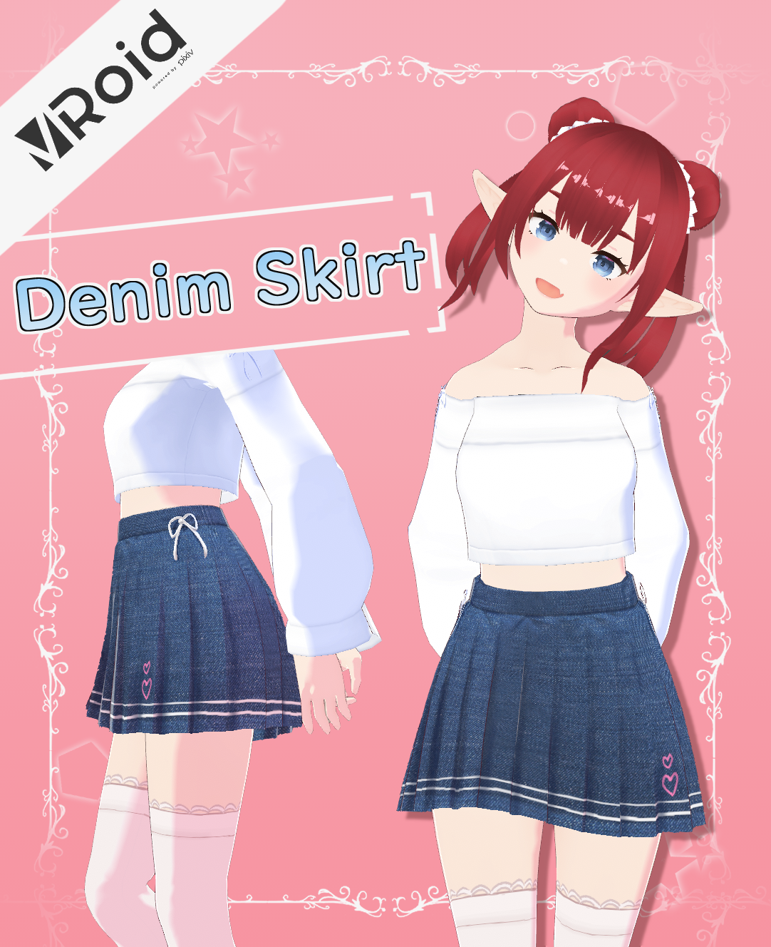 Layered Denim sailor skirt - スカート [Vroid] - Red's Costume store - BOOTH