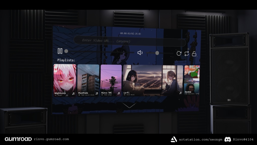 Rinvo's Home Theater (PC/PCVR/Quest VRChat World) - rinvo - BOOTH