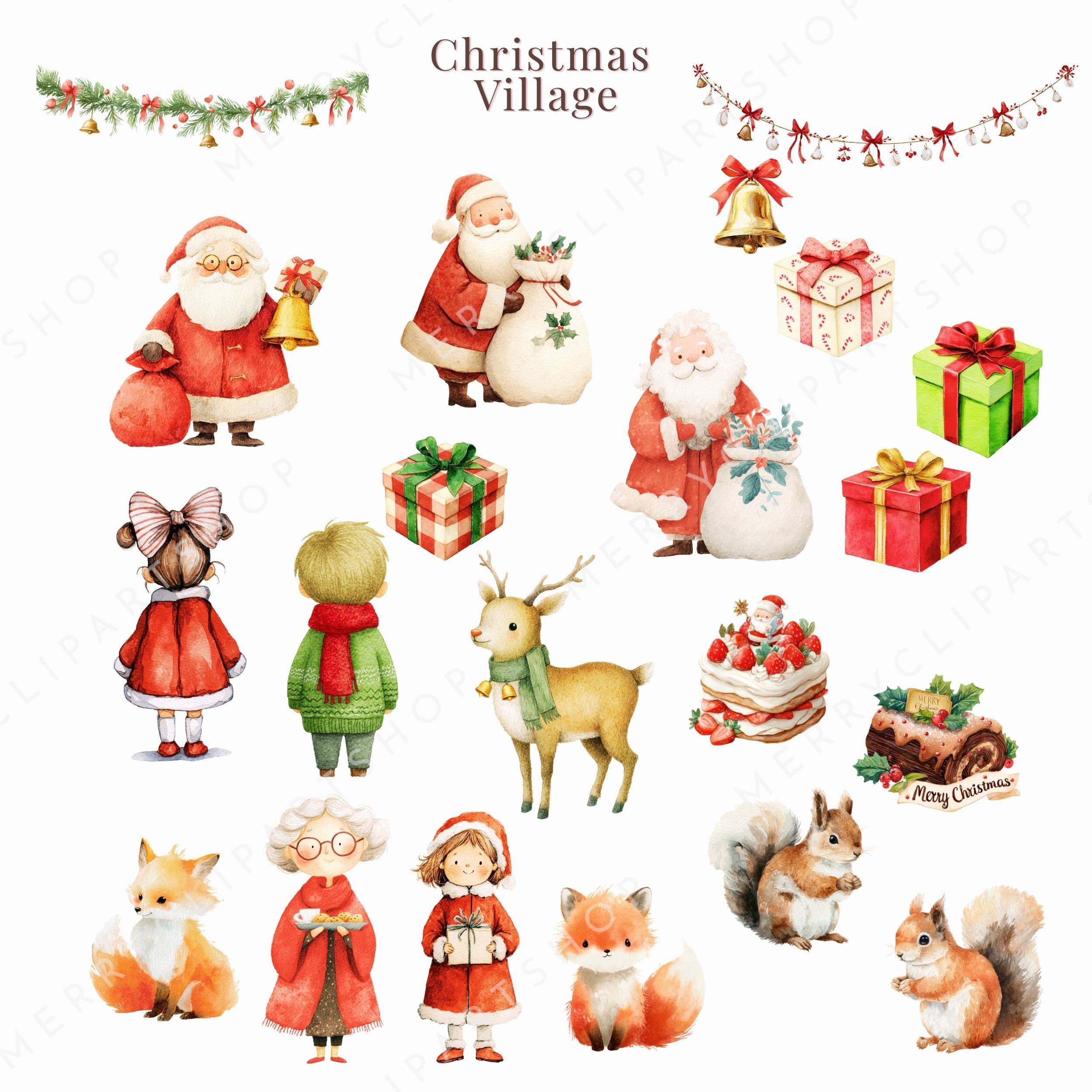 クリスマスの街並み：パステルイラスト素材 - Merry Sozai Shop - BOOTH