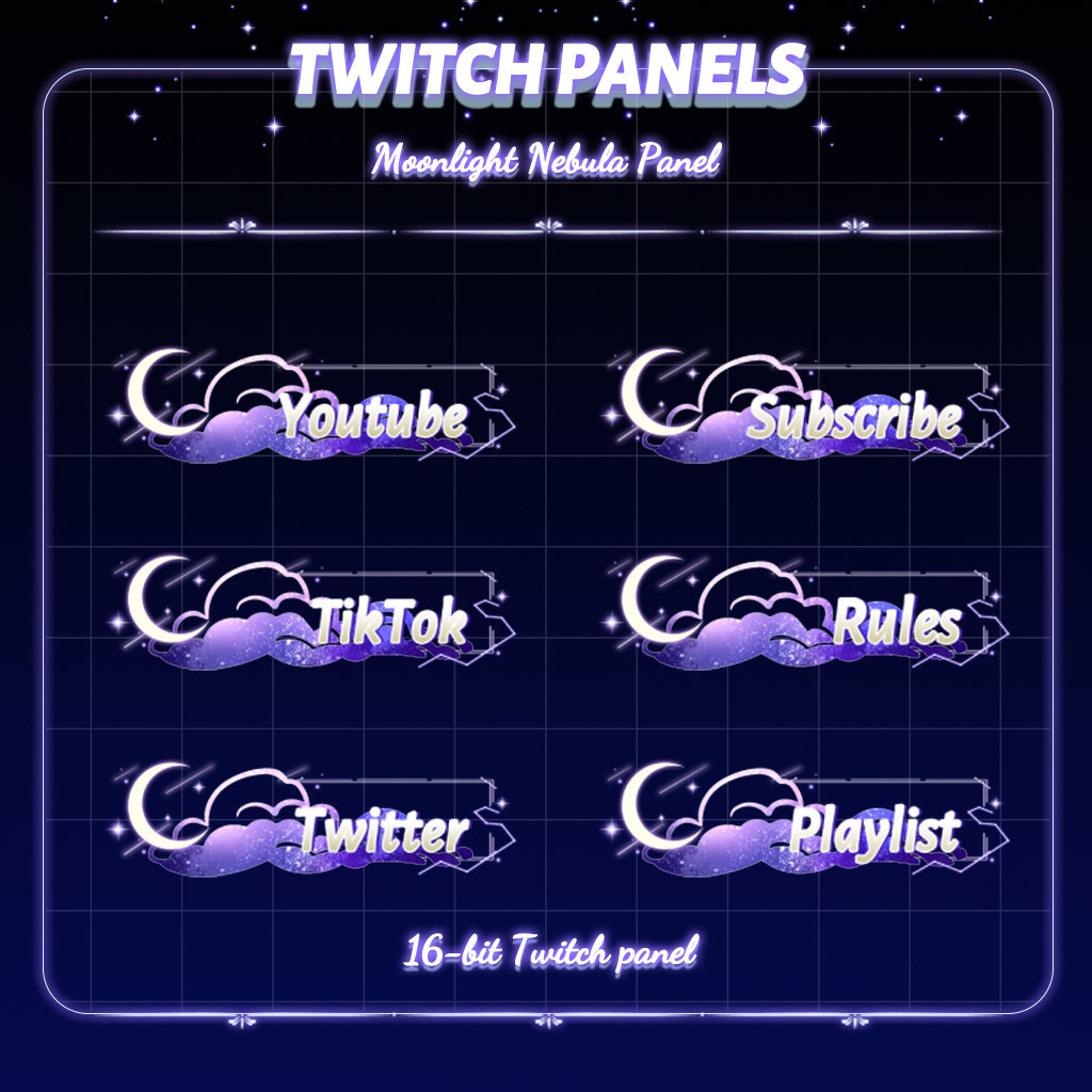 【Twitch Panels】Moon Light Twitch Panels | Panels, Twitch Panels ...