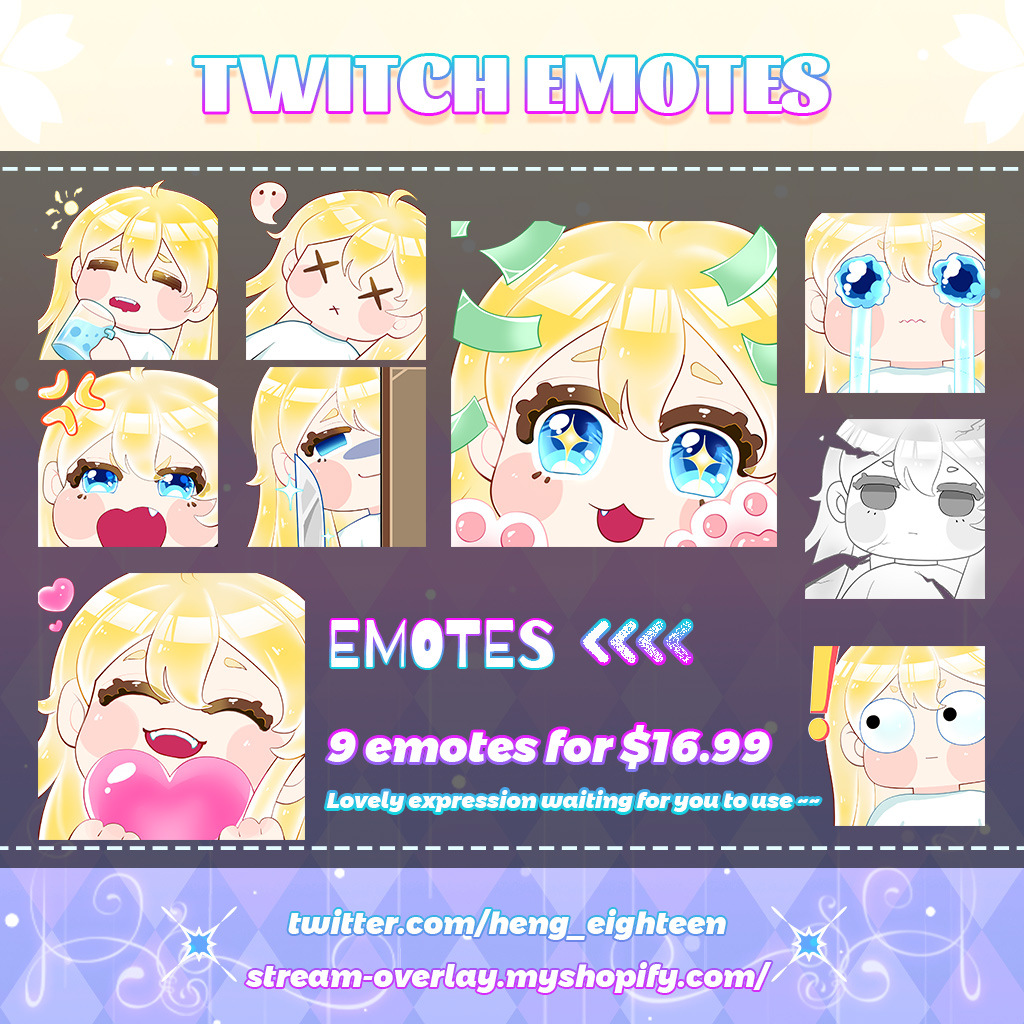 【Twitch Emote】Blonde Twitch Emotes | Emote, Livestream Emote, Cute ...