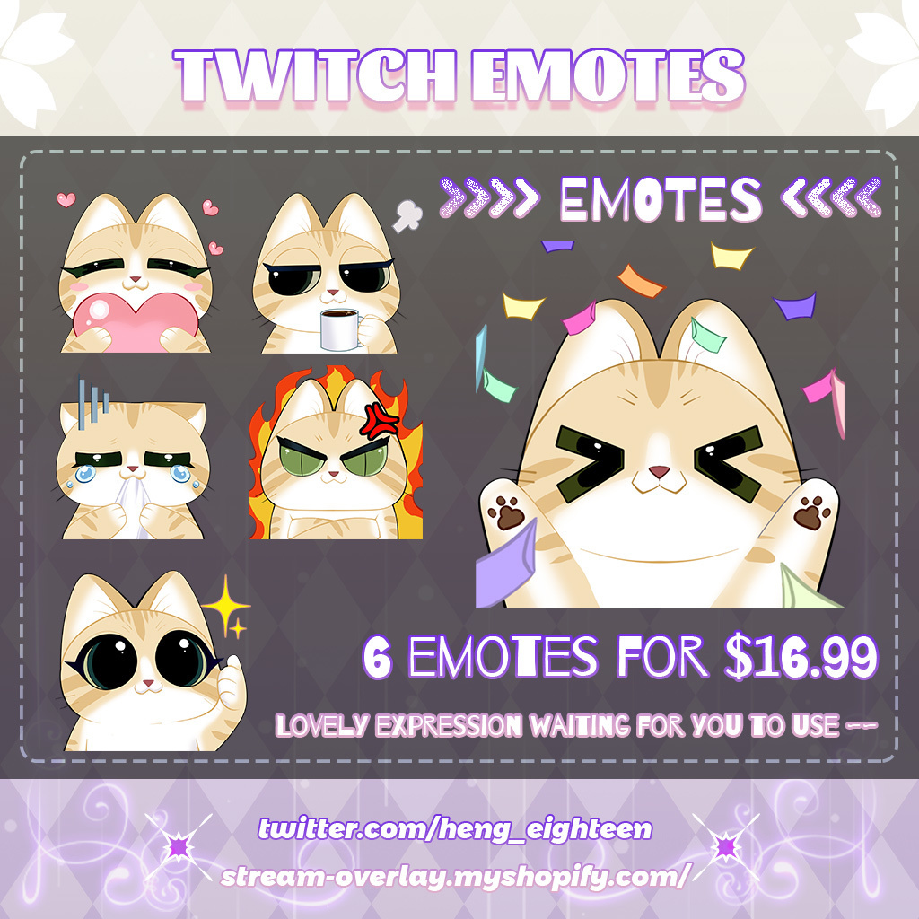 【Twitch Emote】Orange Cat Twitch Emotes | Emote, Livestream Emote, Cute ...