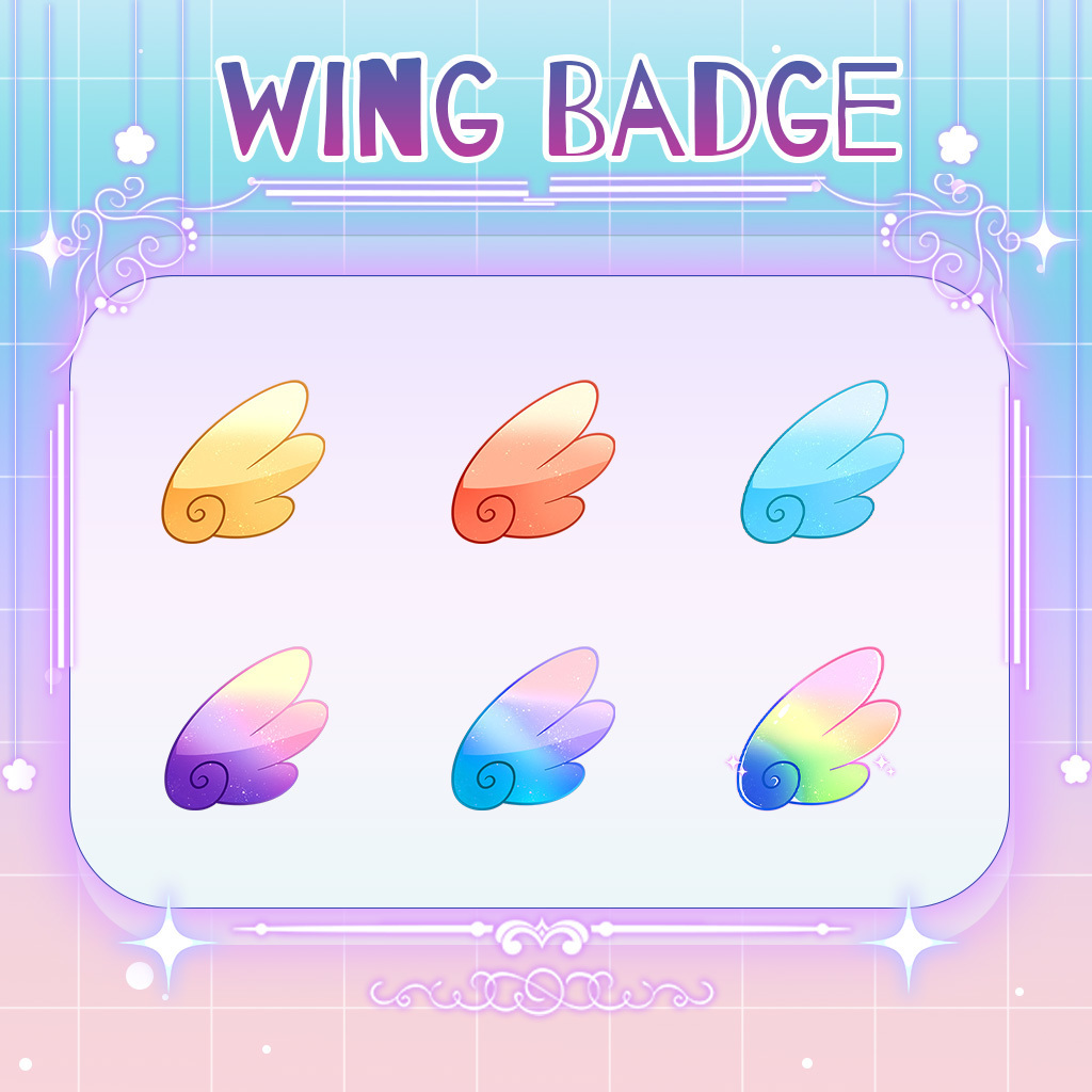 【Twitch Badges】Wings Livestream Badges - VTuber Stream Shop - BOOTH