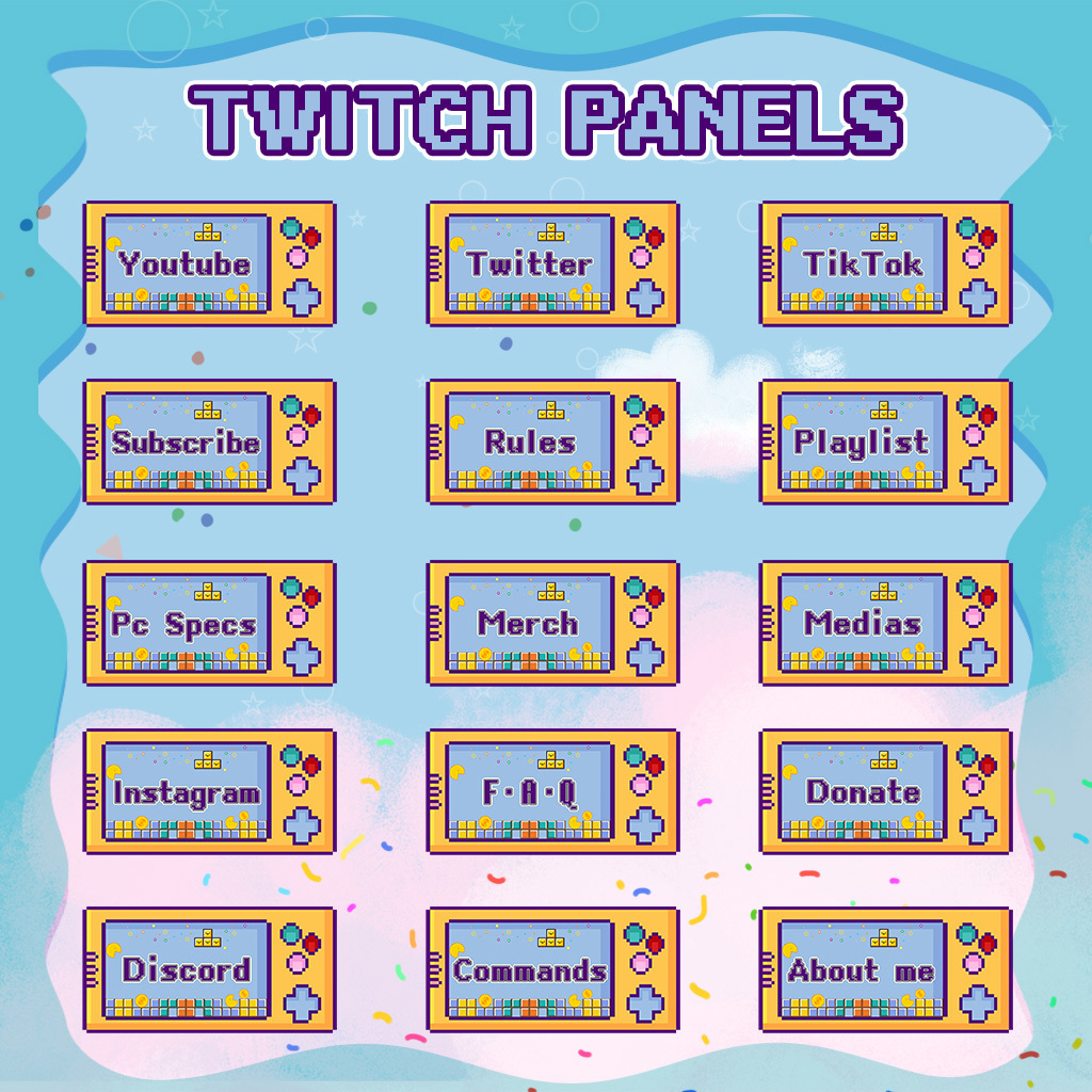 【Twitch Panels】Pixel Gaming Twitch Panels | Panels, Twitch Panels ...