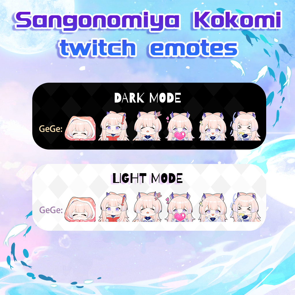 【Twitch Emote】Sangonomiya Kokomi twitch emotes | Livestream Emote, Cute ...