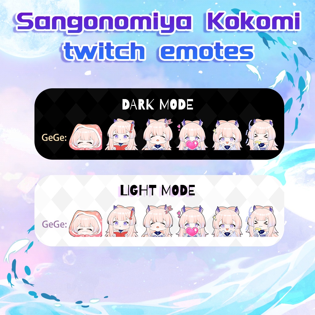 【twitch Emote】sangonomiya Kokomi Twitch Emotes Livestream Emote Cute