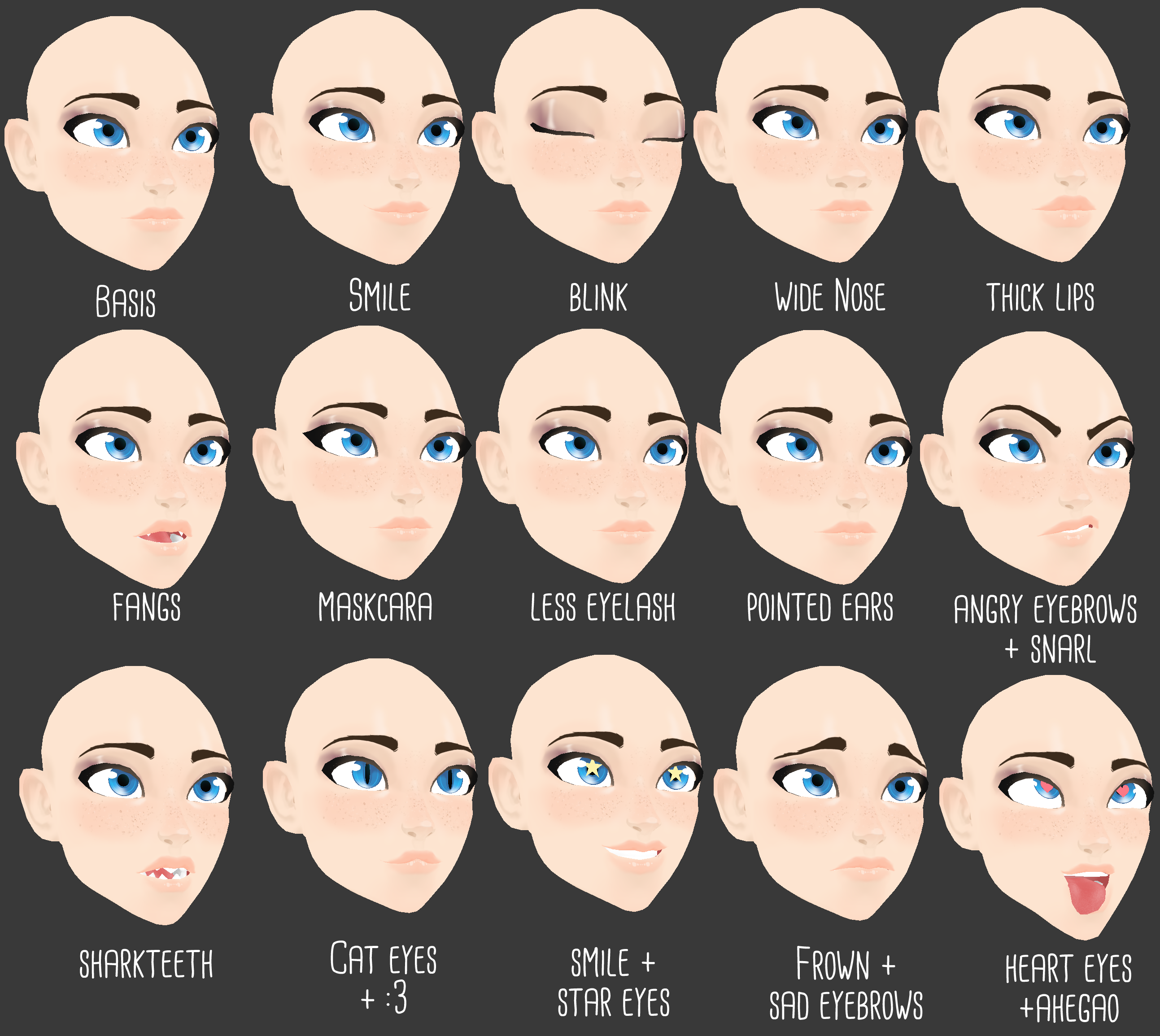 VRChat Disney Face Base - UPDATE: ARKit Blendshapes! - MotherLyra - BOOTH