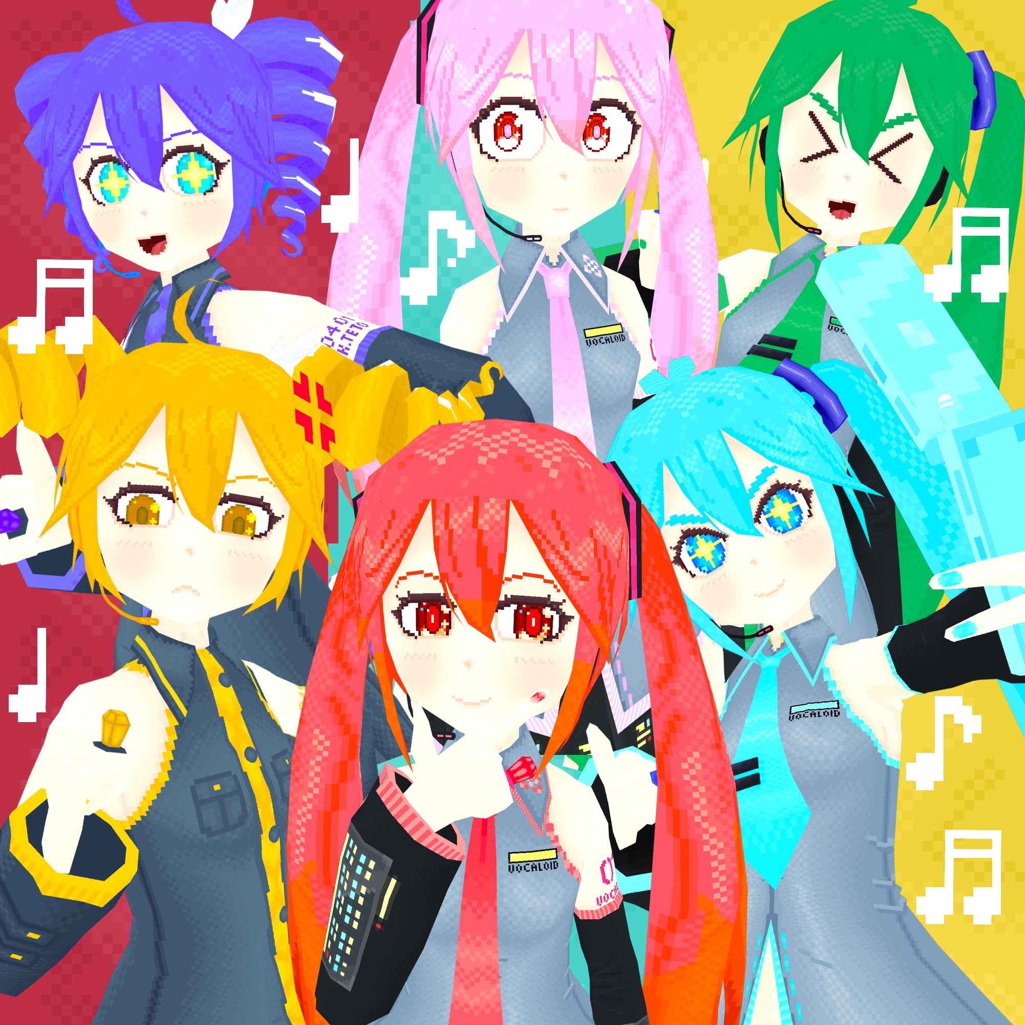 PS1 「ミク」「テト」「ネル」 Miku, Teto, Neru / 3D モデル - Rope's Radical Retail! - BOOTH