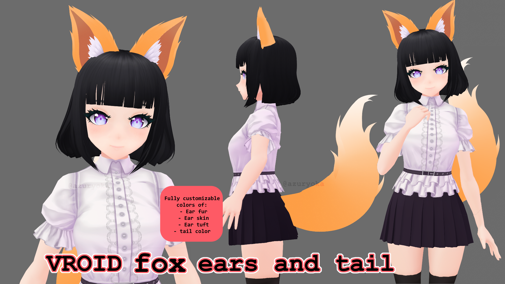 【Vroid】Fox ears and tail / キツネの耳と尻尾 - azuryoka - BOOTH