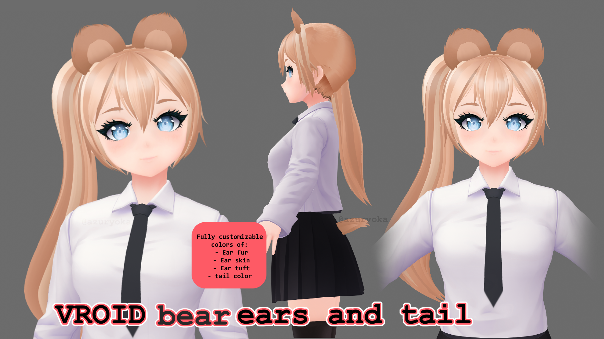 【Vroid】Bear ears and tail / 熊の耳と尻尾 - azuryoka - BOOTH
