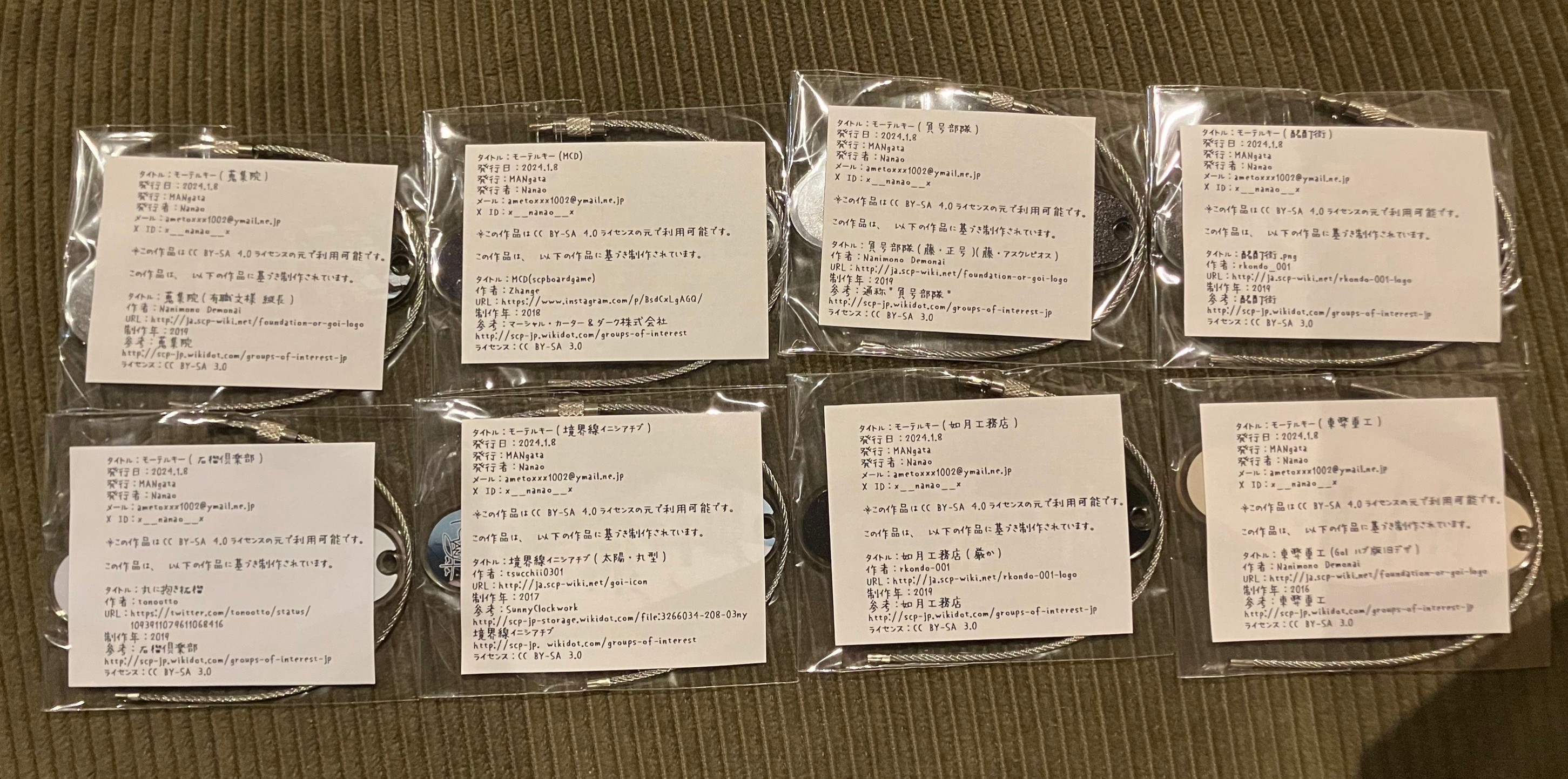 【収デン5】要注意団体モーテルキー各種【SCP】 - 路地裏の夜市MÅNgata - BOOTH