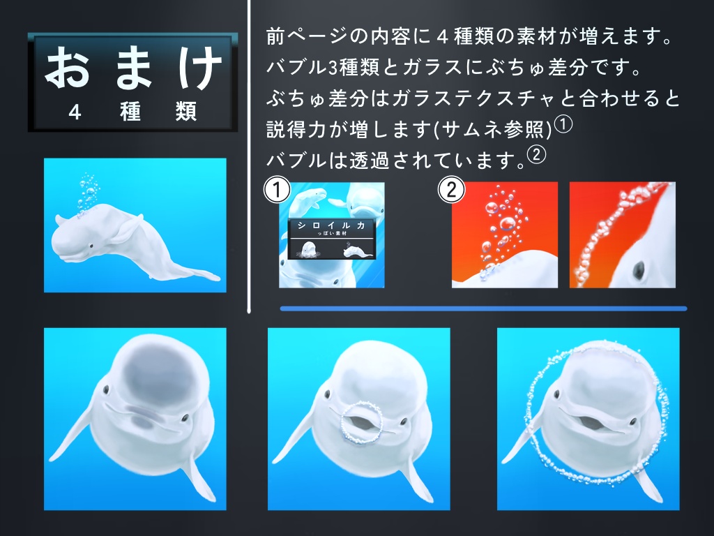 【無料版有り】シロイルカっぽい素材 - wAn - BOOTH