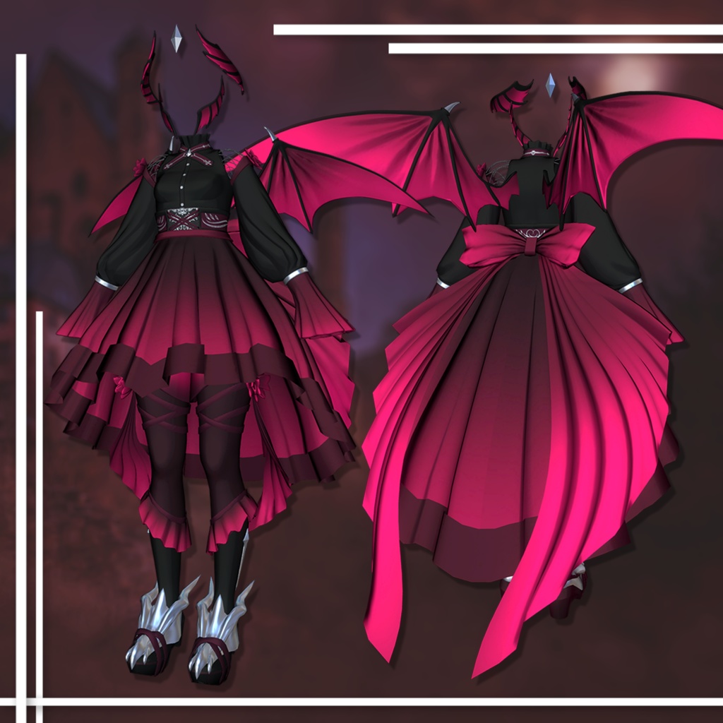 [3Dモデル]Blood Dress(Rindo 竜胆専用) - Pini - BOOTH