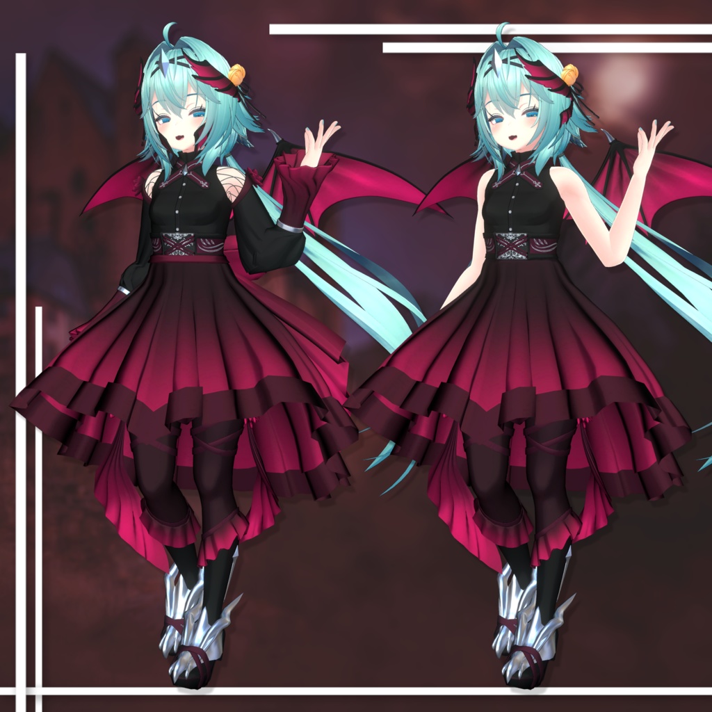 [3Dモデル]Blood Dress(Rindo 竜胆専用) - Pini - BOOTH