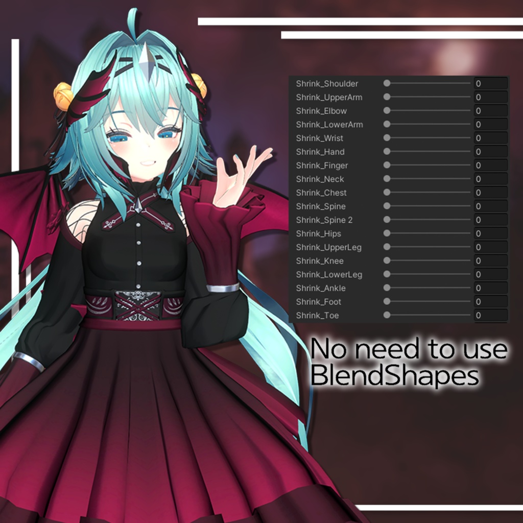 [3Dモデル]Blood Dress(Rindo 竜胆専用) - Pini - BOOTH