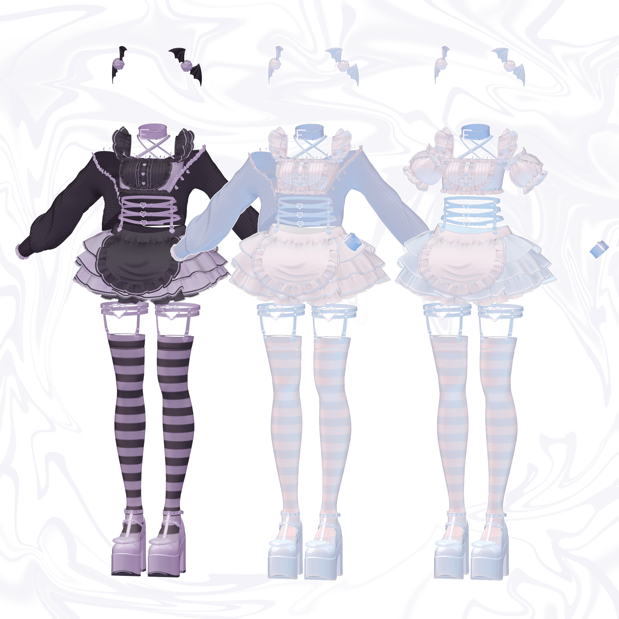 【7アバター対応】♡Heart Harness Devil♡【＋Twintail hair】 - Lolinkle - BOOTH