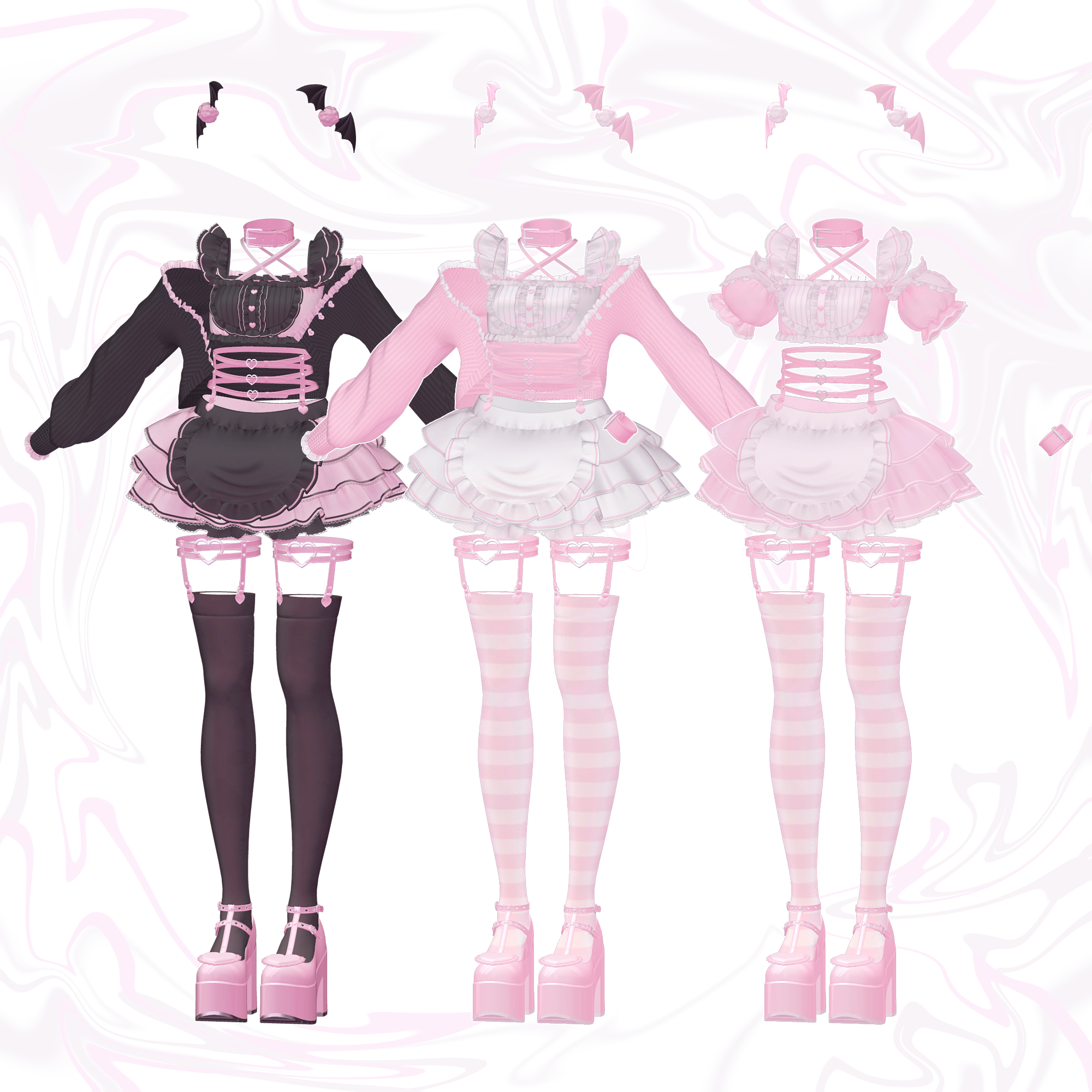 【7アバター対応】♡Heart Harness Devil♡【＋Twintail hair】 - Lolinkle - BOOTH