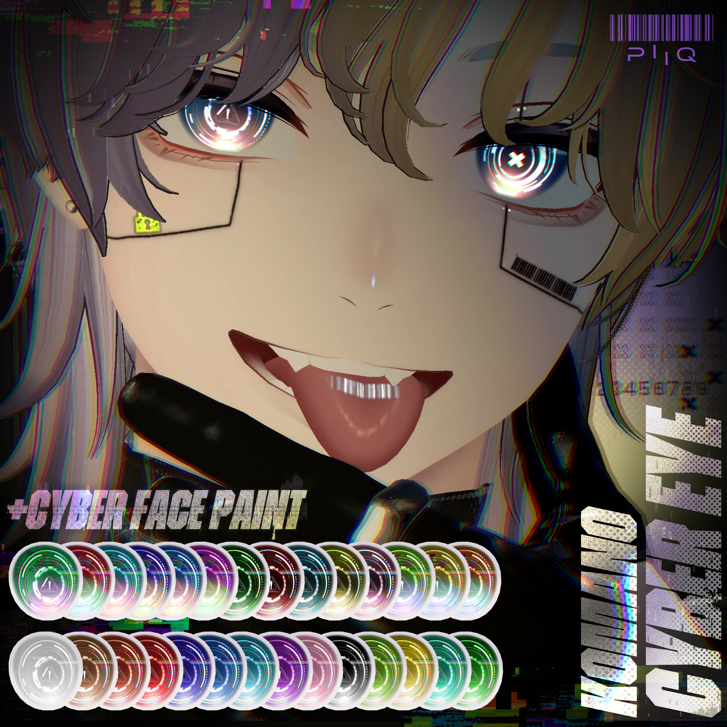【狛乃専用】PiiQ Cyber Eye＆Cyber Face Paint-Komano- - PiiQ(ピーク) - BOOTH