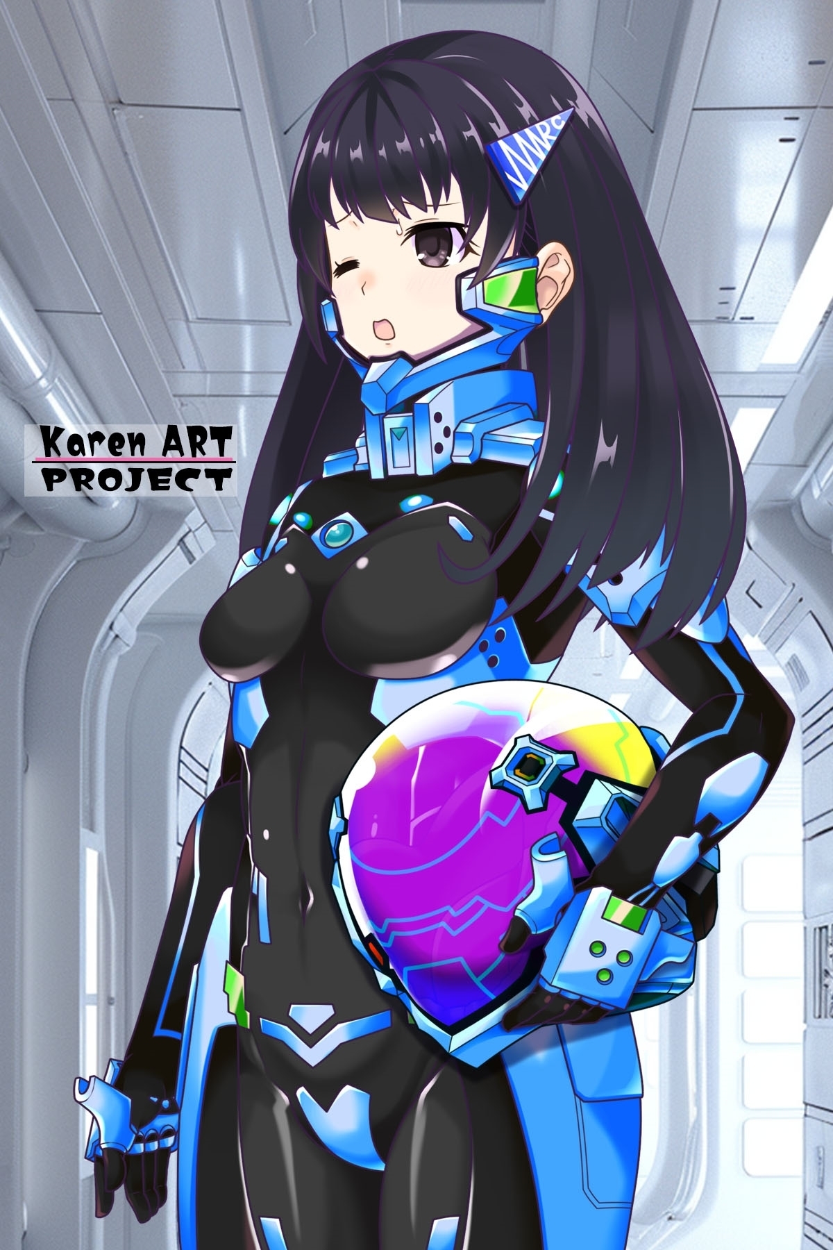 ゆりちゃん＋衛士強化装備【トータル・イクリプス 02】斜め前アングル Yuri is wearing Guard Reinforcement Equipment【TOTAL ECLIPSE ...