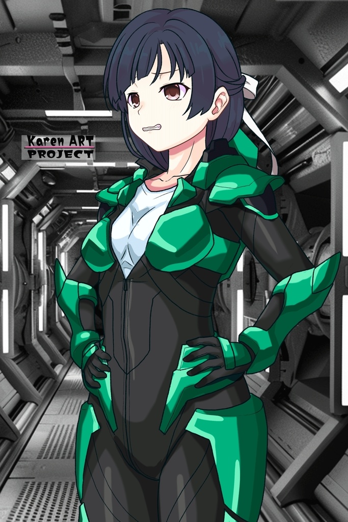 カレンちゃん＋流木野サキのパイロットスーツ【革命機ヴァルヴレイブ02】斜め前アングル Karen is wearing Saki Rukino's Pilot Suit ...