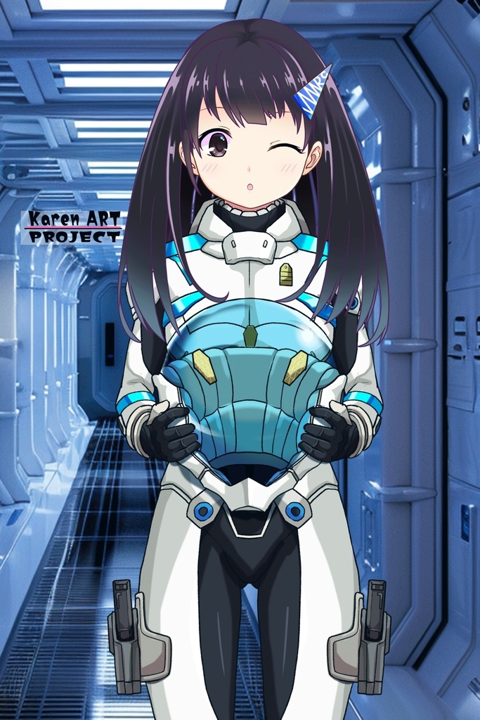 ゆりちゃん＋エウレカのA.C.I.D.パイロットスーツ（Yuri Original Color）【交響詩篇エウレカセブン08】正面アングル Yuri is wearing EUREKA's A ...