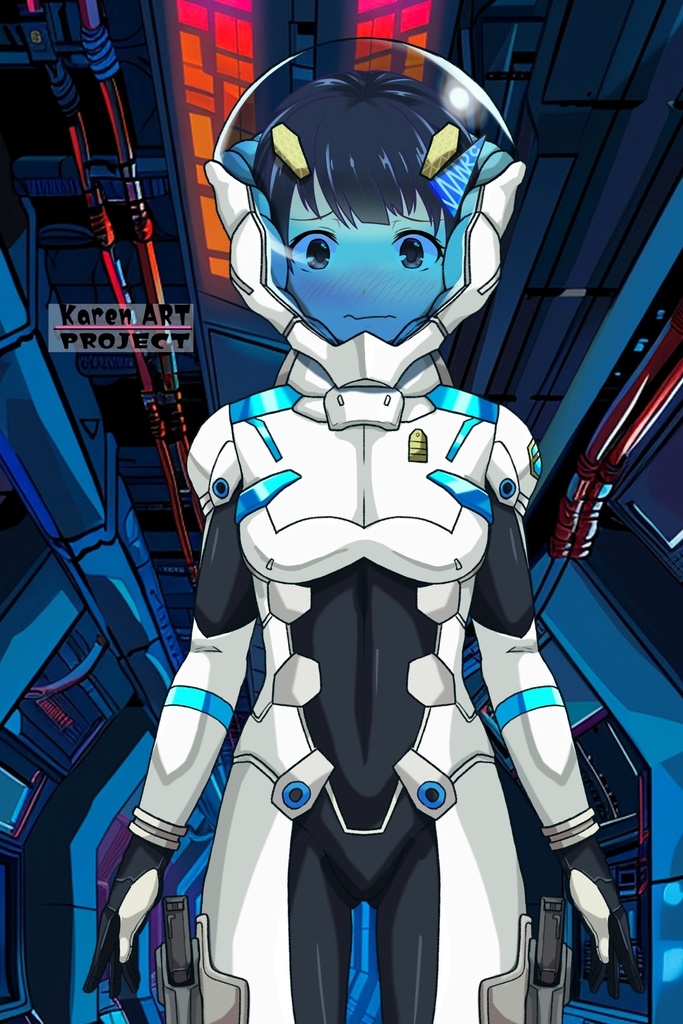 ゆりちゃん＋エウレカのA.C.I.D.パイロットスーツ（Yuri Original Color）【交響詩篇エウレカセブン08】正面アングル Yuri is wearing EUREKA's A ...