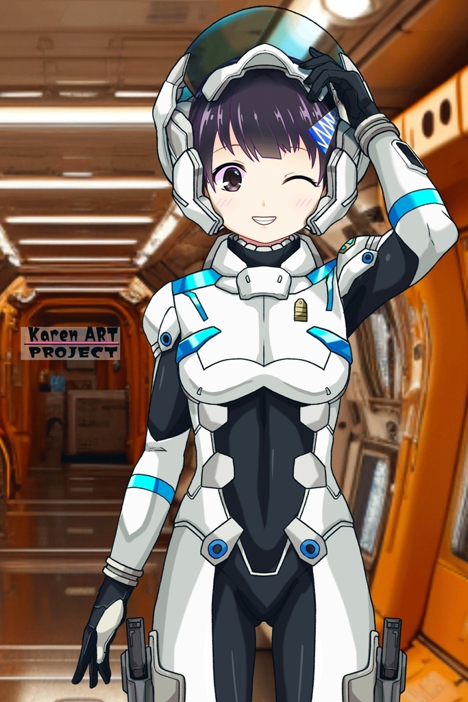 ゆりちゃん＋エウレカのA.C.I.D.パイロットスーツ（Yuri Original Color）【交響詩篇エウレカセブン08】正面アングル Yuri is wearing EUREKA's A ...