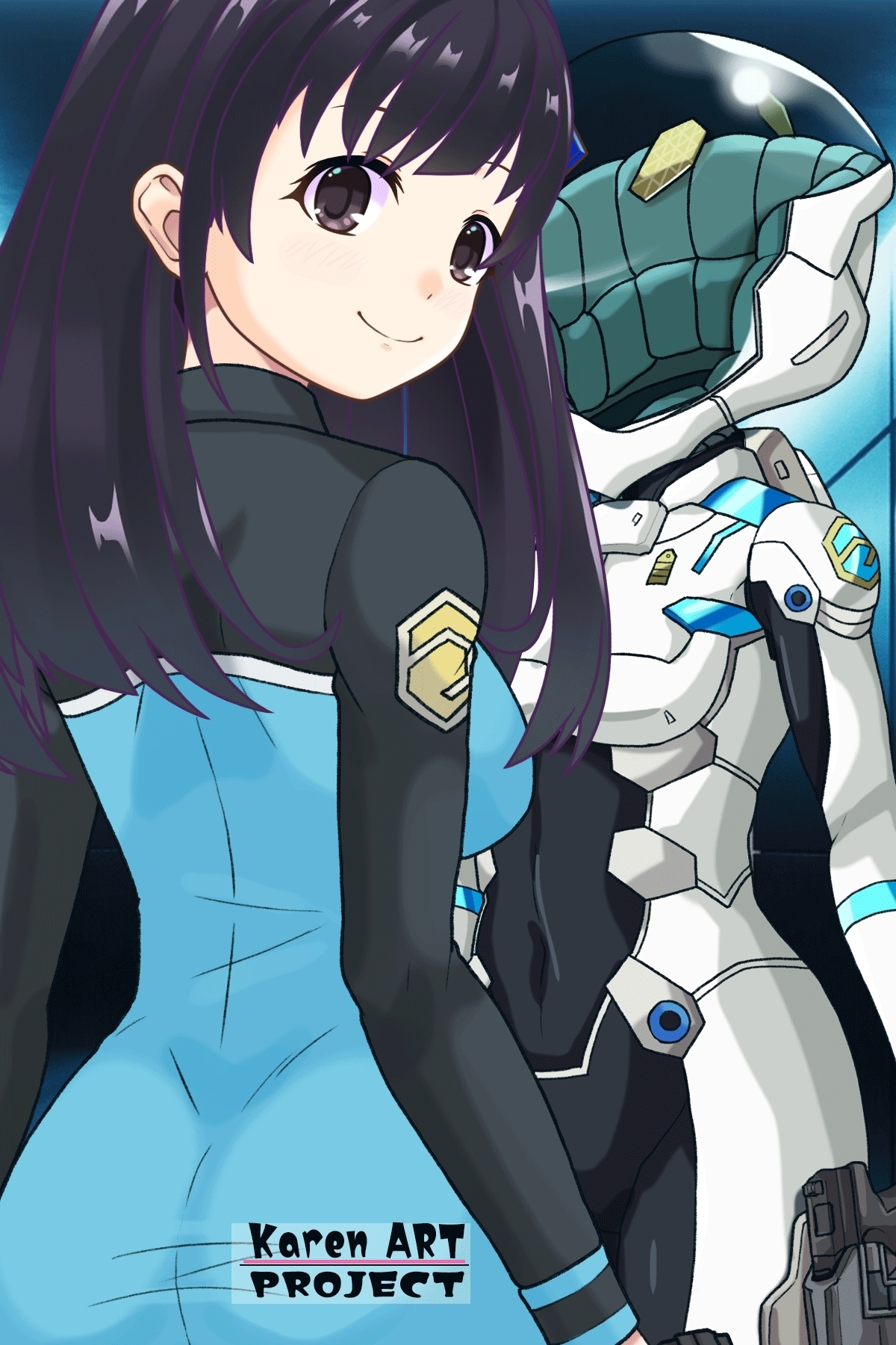 ゆりちゃん＋エウレカのA.C.I.D.パイロットスーツ（Yuri Original Color）【交響詩篇エウレカセブン09】斜め前アングル Yuri is wearing EUREKA's ...