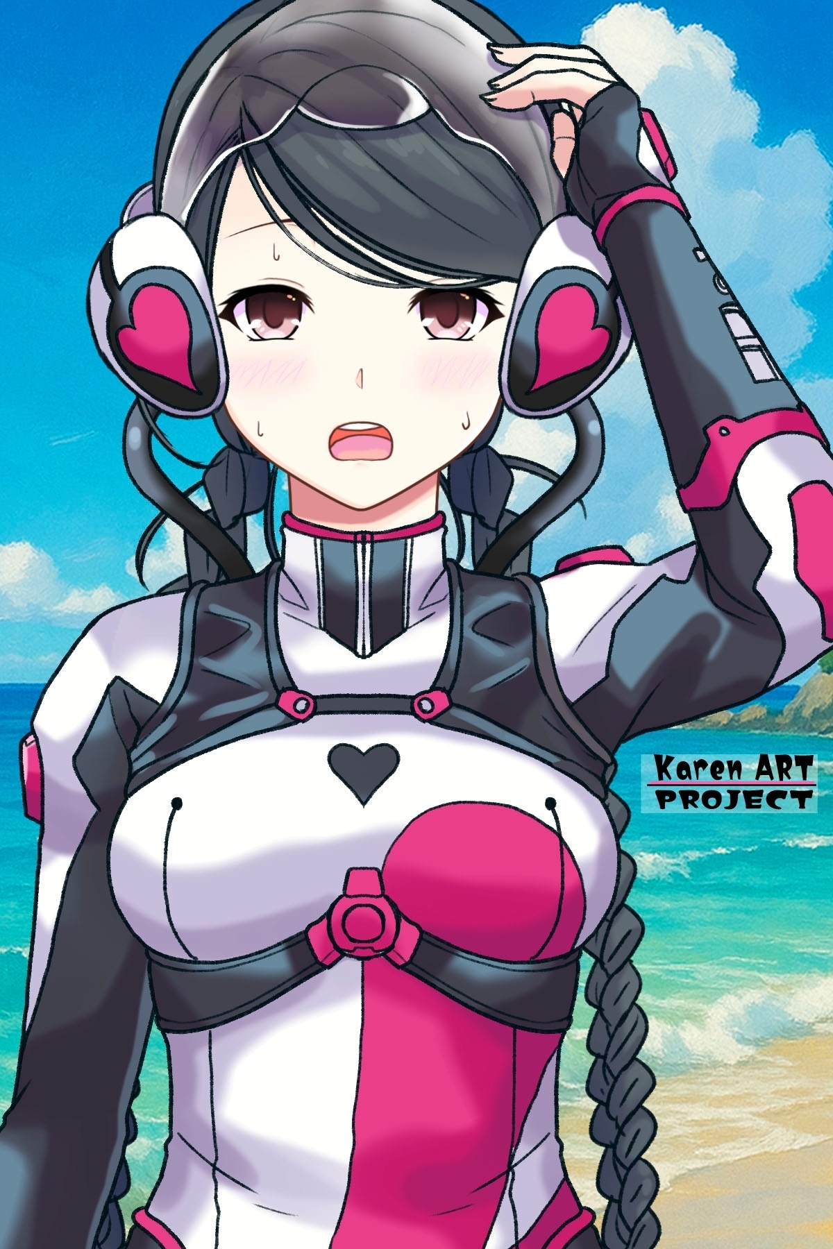 カレンちゃん＋大木双葉のダイビング器材【あまんちゅ！】正面アングル Karen is wearing Ooki Futaba's Diving ...