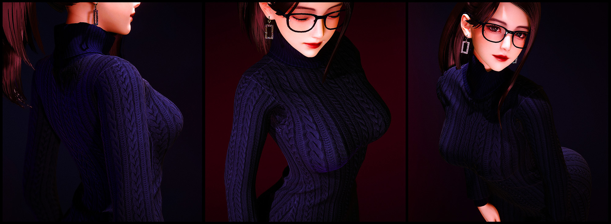 Knitware Sweater + Canvas Earrings for HS2 - Freelancer604 - BOOTH