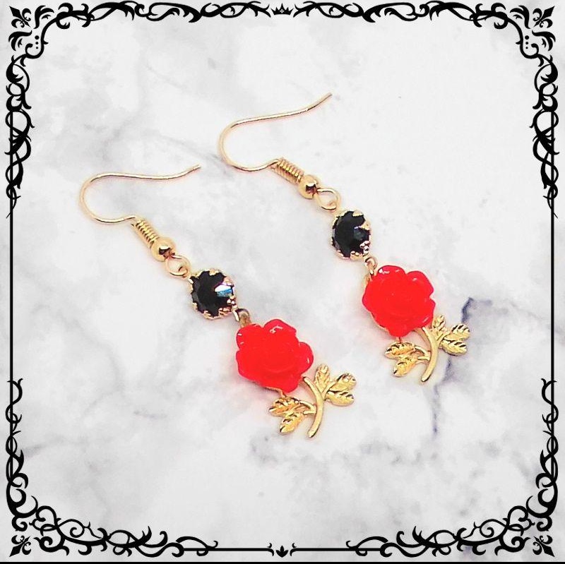 赤薔薇のピアス - Rose Lizard - BOOTH