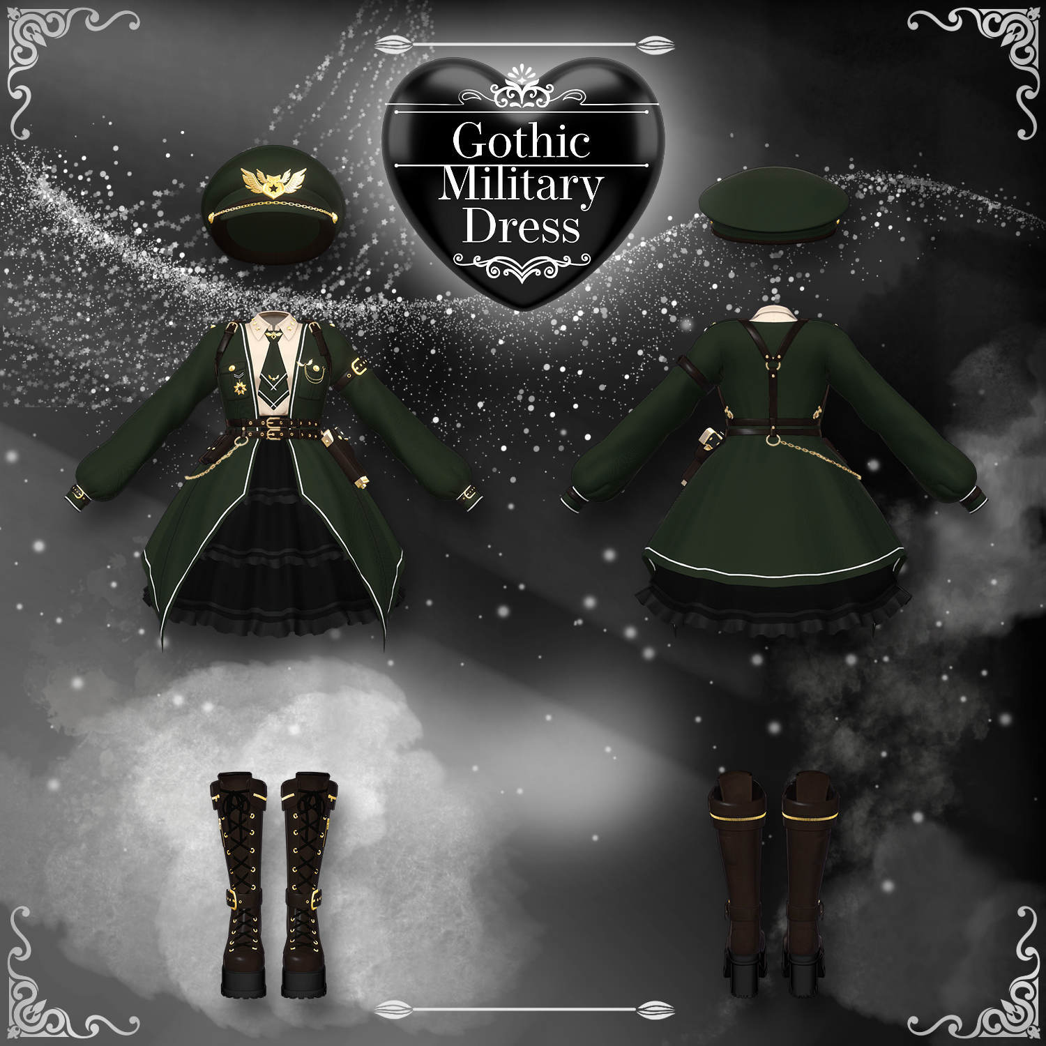 【LIME】 Gothic Millitary Dress - MONO_SHOP - BOOTH