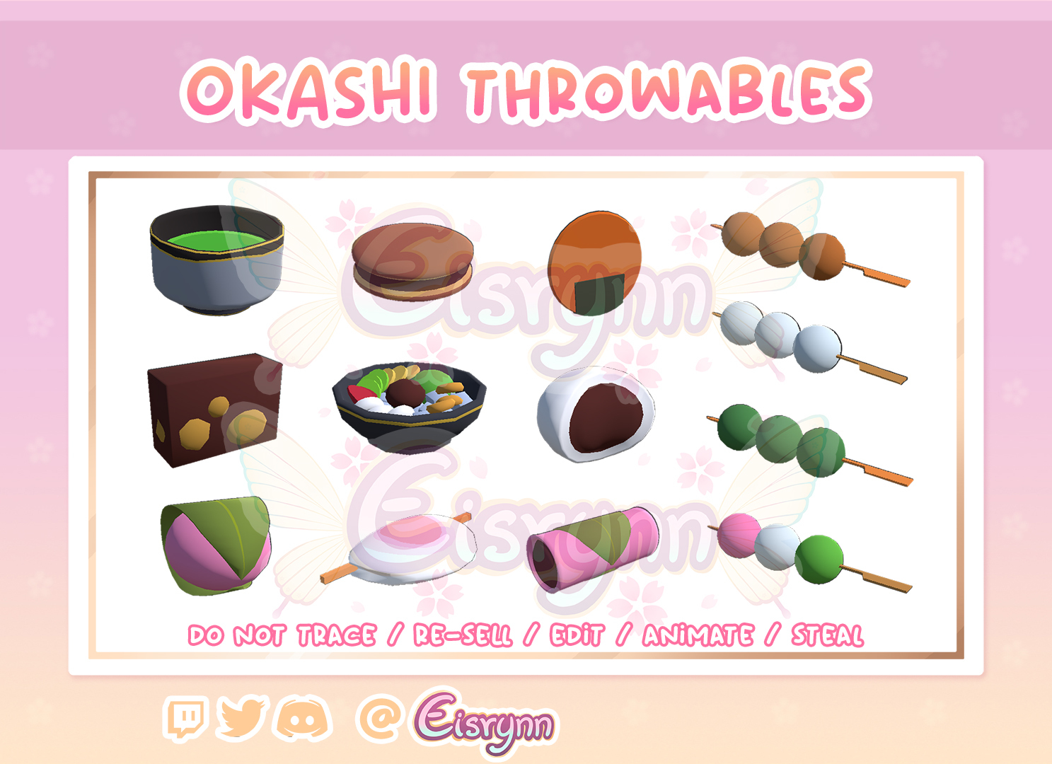 Okashi set - japanese throwables - Eisrynn - BOOTH