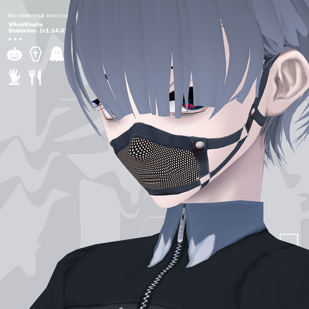Halloween guttural mask｜マズルマスク(顔用血糊付き) #VRoid - kowareul - BOOTH