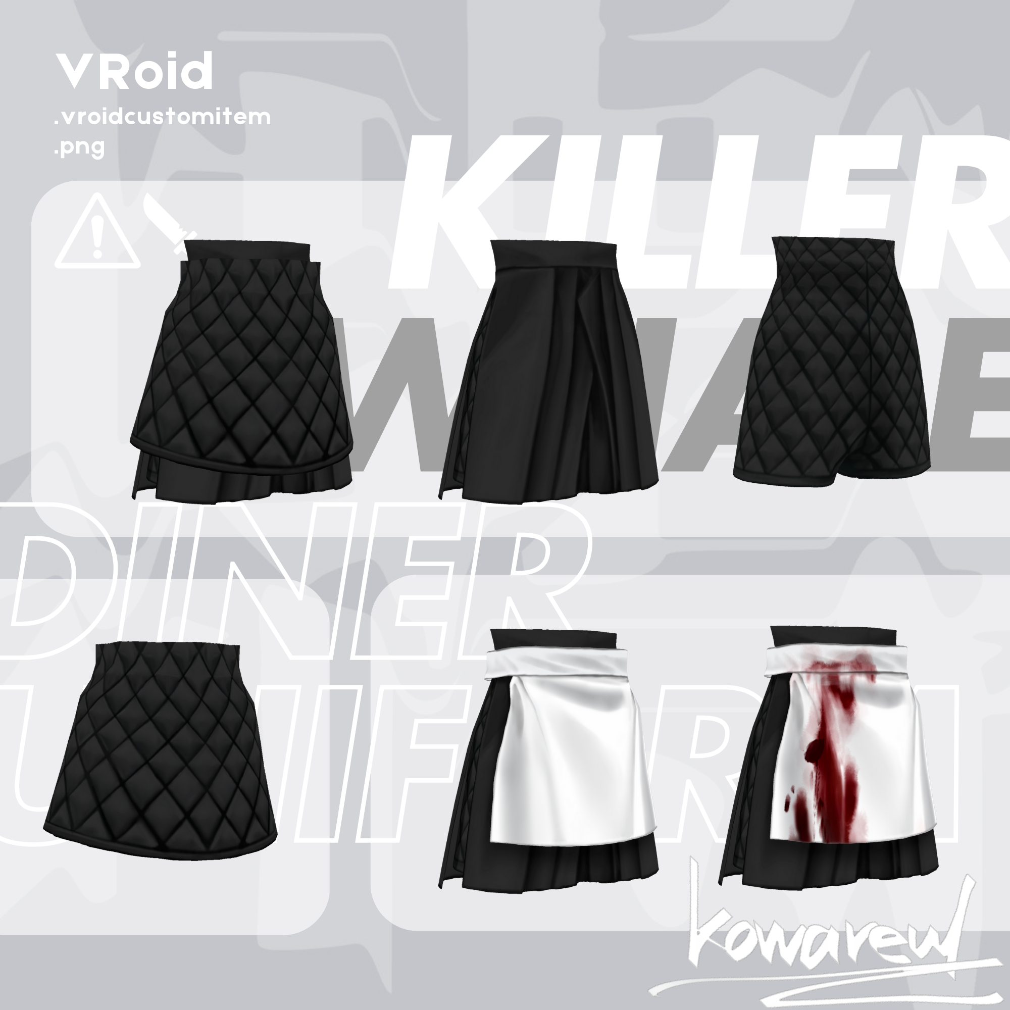 killer whale diner uniform ⚠️ 流血表現 #XWear | #VRoid | #Halloween - kowareul - BOOTH