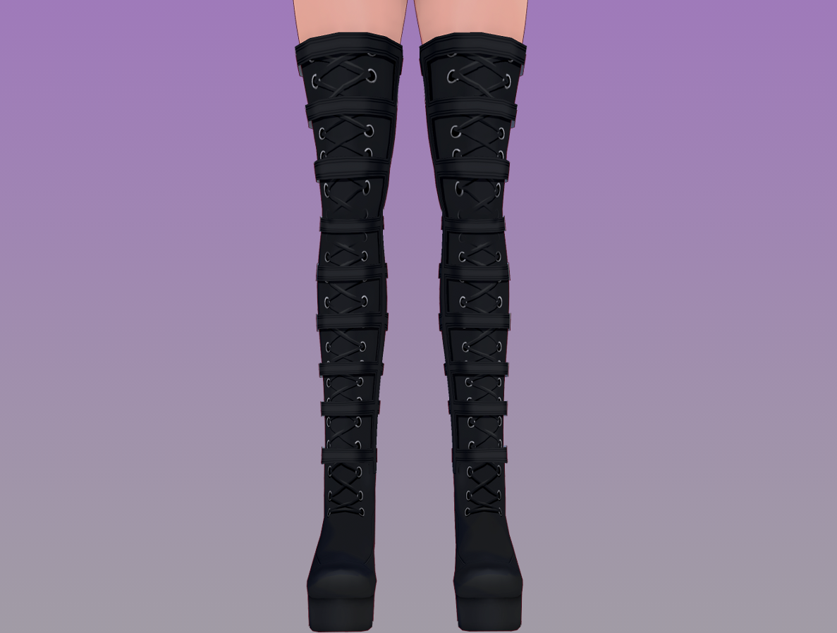 Big Goth Boots 8 variants (VRoid) - morado - BOOTH