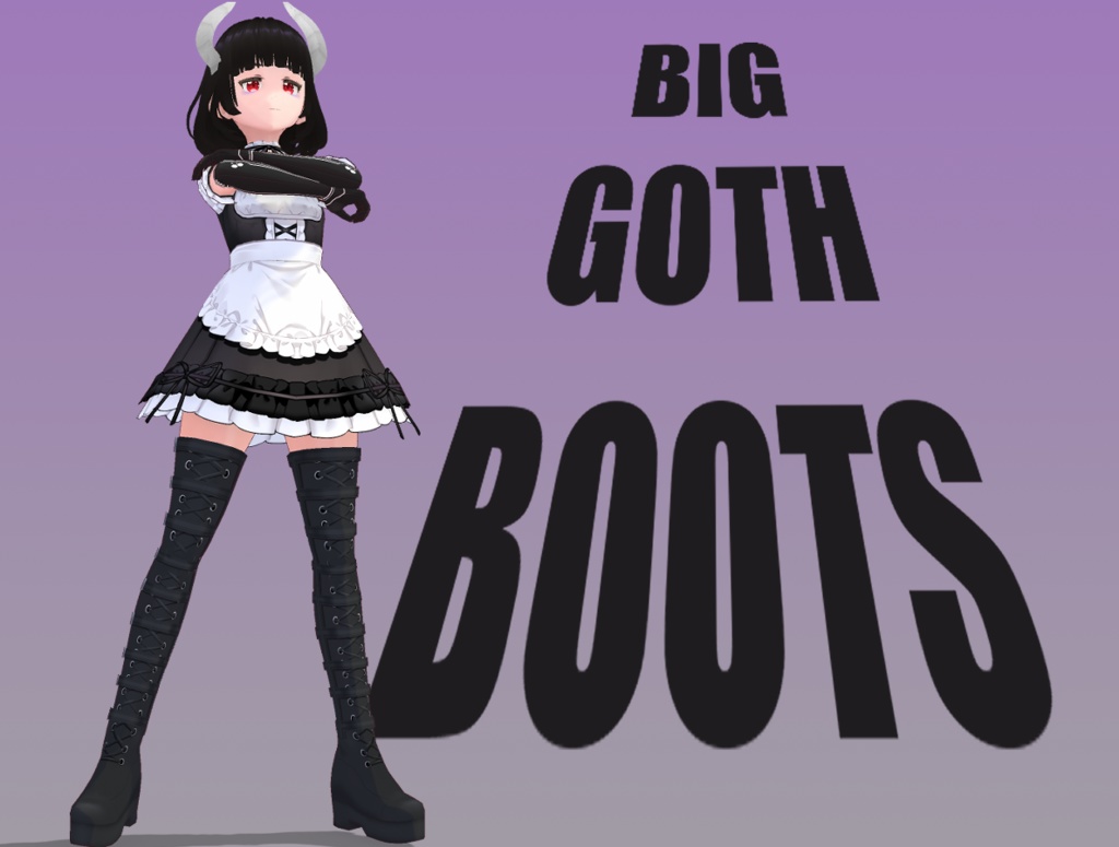Big Goth Boots 8 variants (VRoid) - morado - BOOTH
