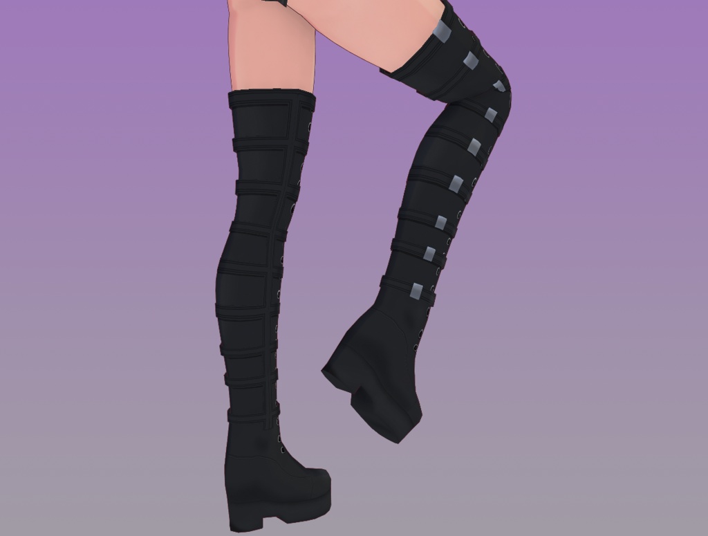 Big Goth Boots 8 variants (VRoid) - morado - BOOTH