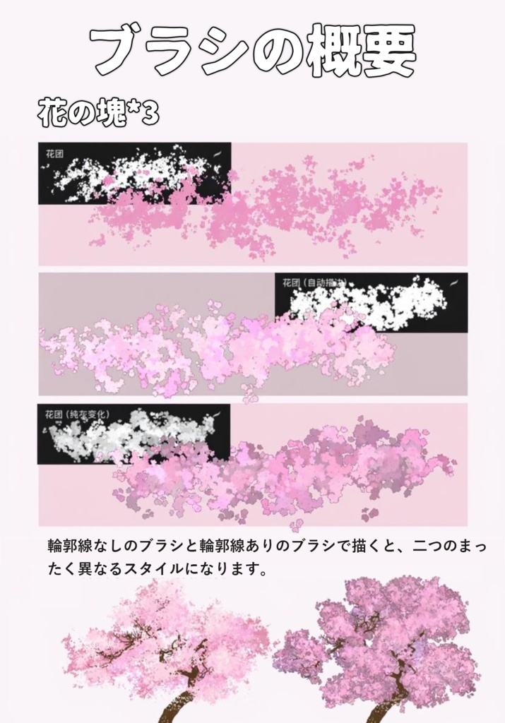 【Procreateブラシ】桜と桃 93本 - MOCHA🎨Procreateブラシ - BOOTH