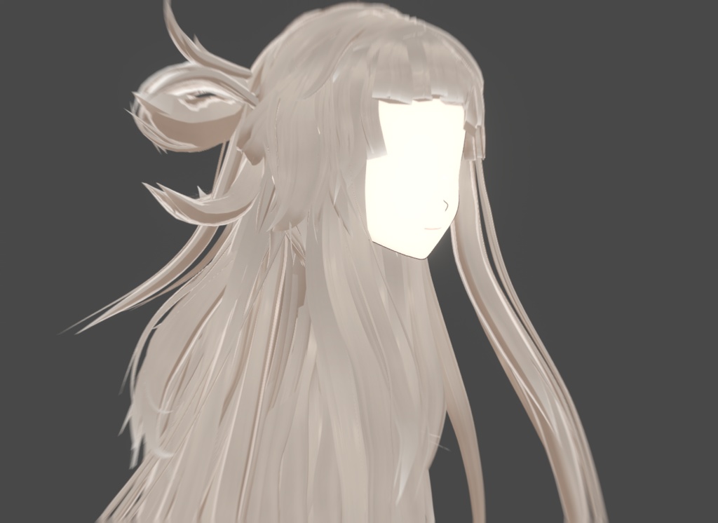 [Vroid] Rebel long hair preset (+texture and hair bounce setting ...
