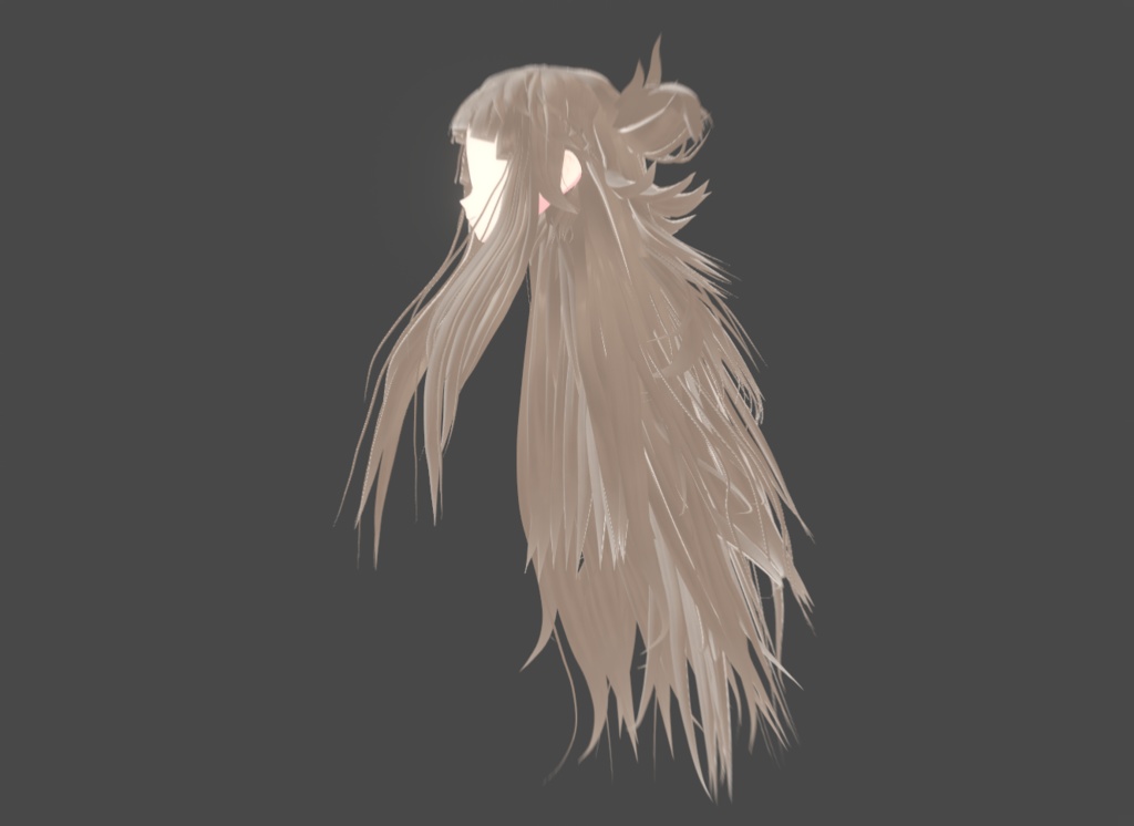 [Vroid] Rebel long hair preset (+texture and hair bounce setting ...