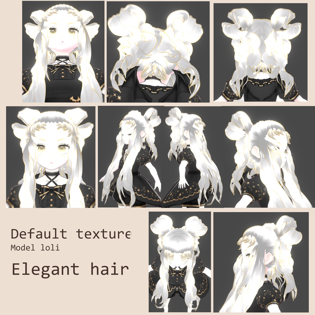 [Vroid] Elegant cute hairstyle (+texture and hair bounce setting ...