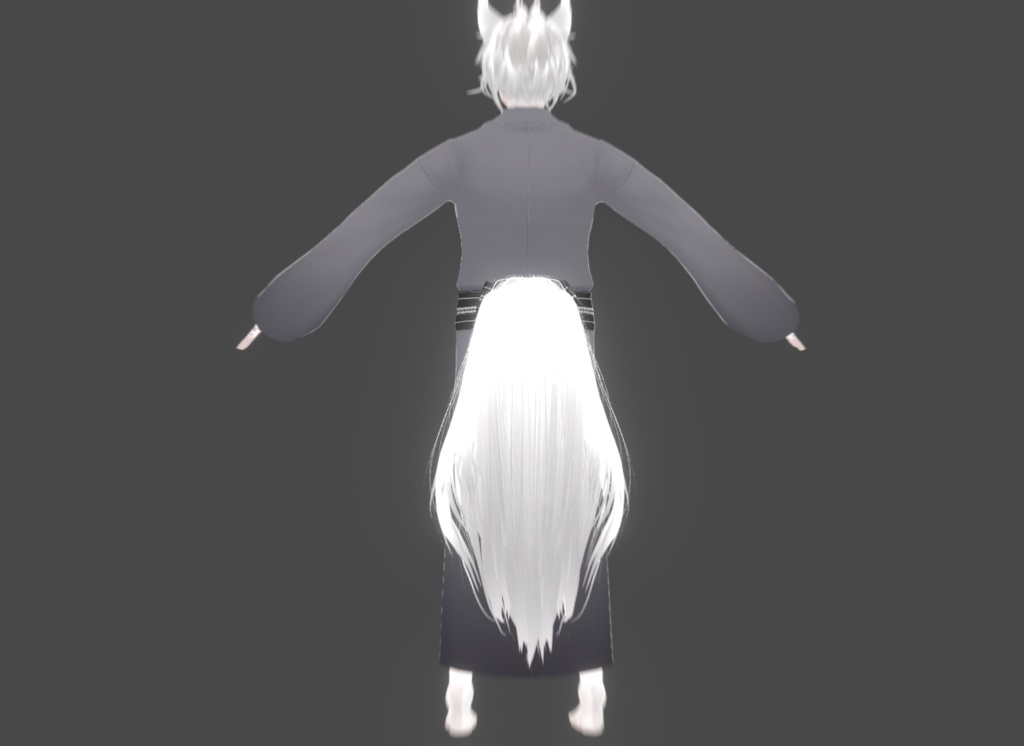 [Vroid] Fluffy long tail preset (+texture and hair bounce setting ...
