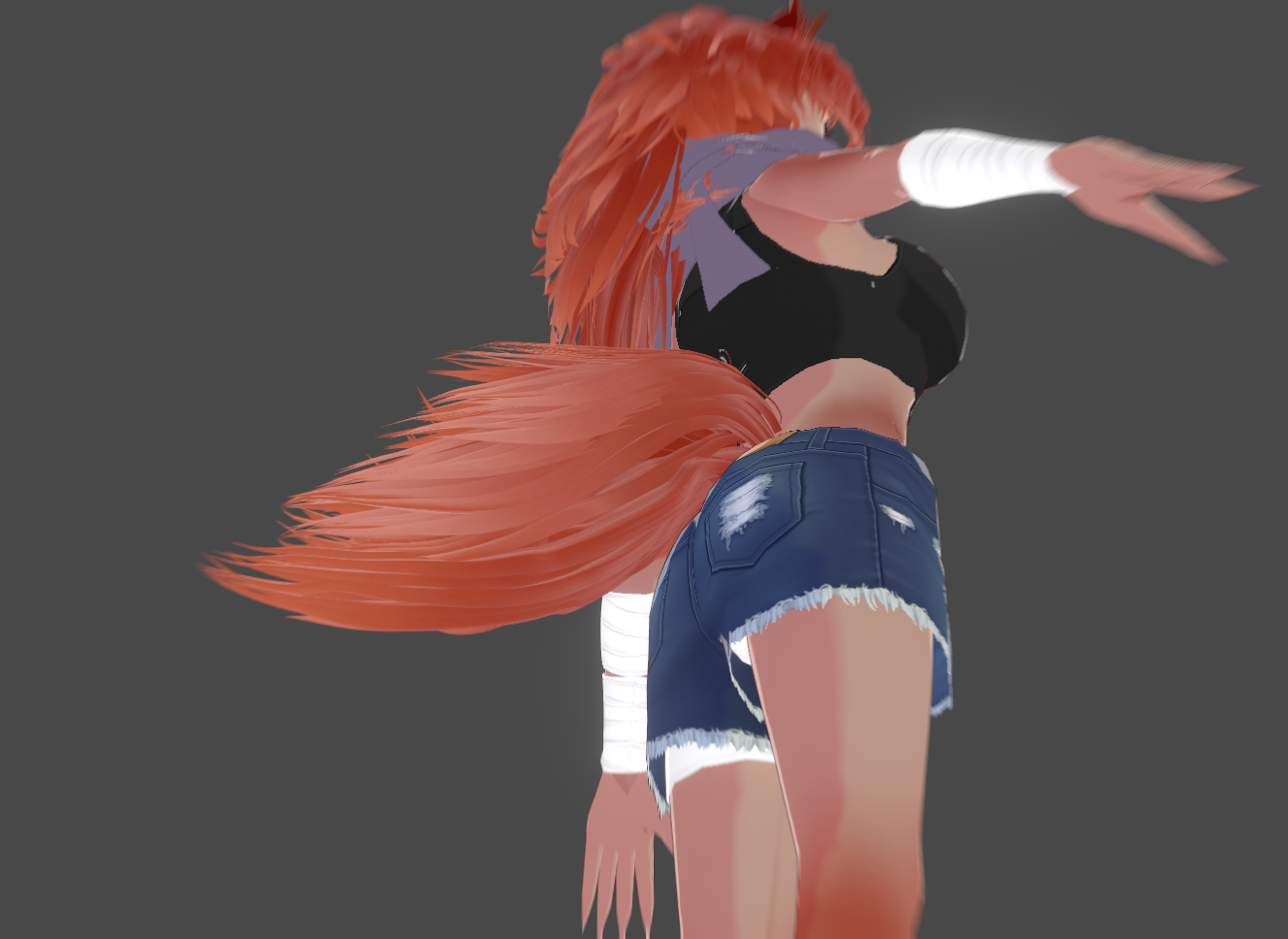 [Vroid] Layered wild tail (+texture and hair bounce setting ...