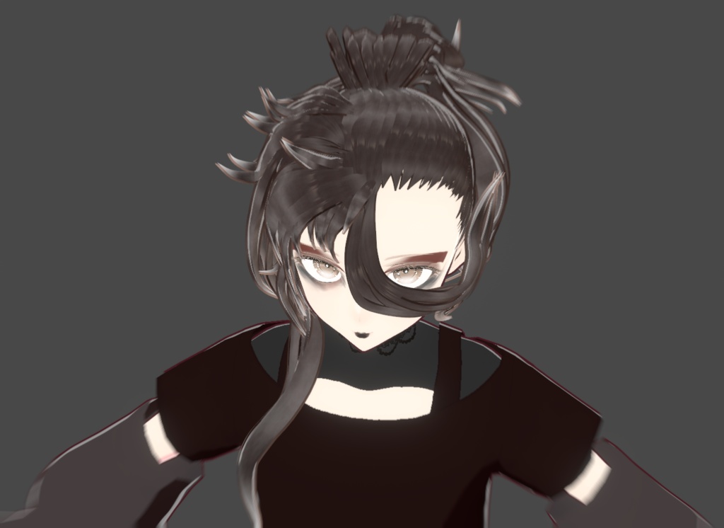 [Vroid] Rocker/Emo hairstyle preset (+texture and hair bounce setting ...