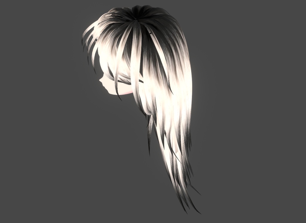 [Vroid] Gothic long hair preset (+texture and hair bounce setting ...