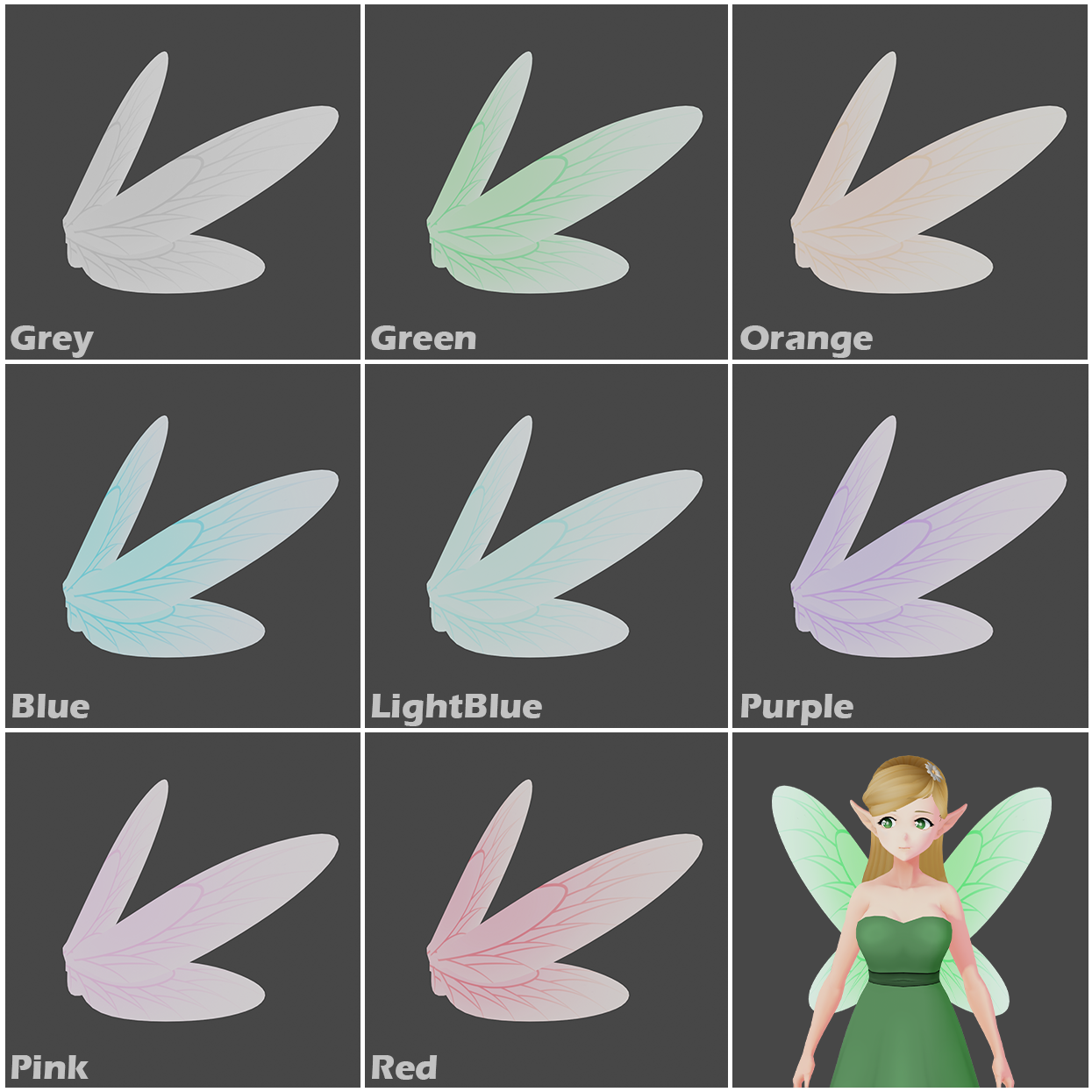 Fairy wings (different colors) - vanum-chan - BOOTH