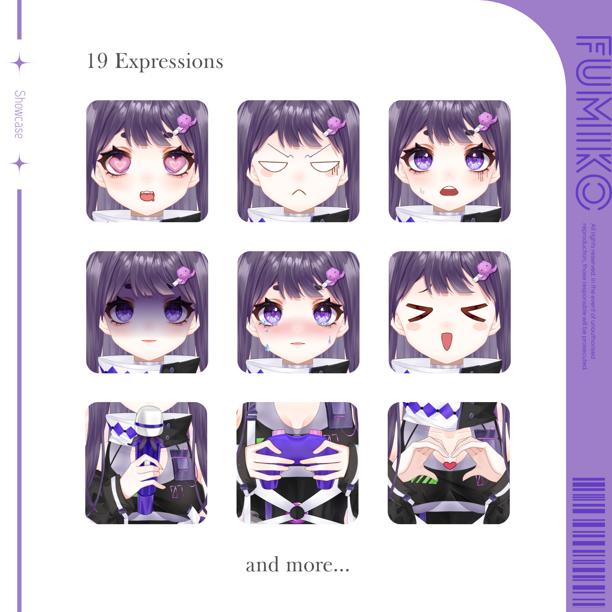 【Live2Dモデル】Alien E-Girl Fumiko | 19 expressions - Cyblens - BOOTH